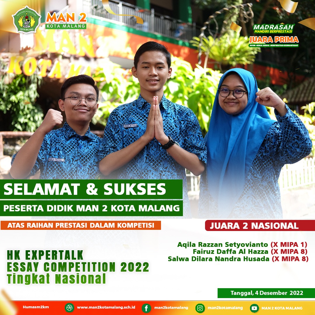 TIM MAN 2 KOTA MALANG BERJAYA DI HK EXPERTALK ESSAY COMPETITION 2022 ...