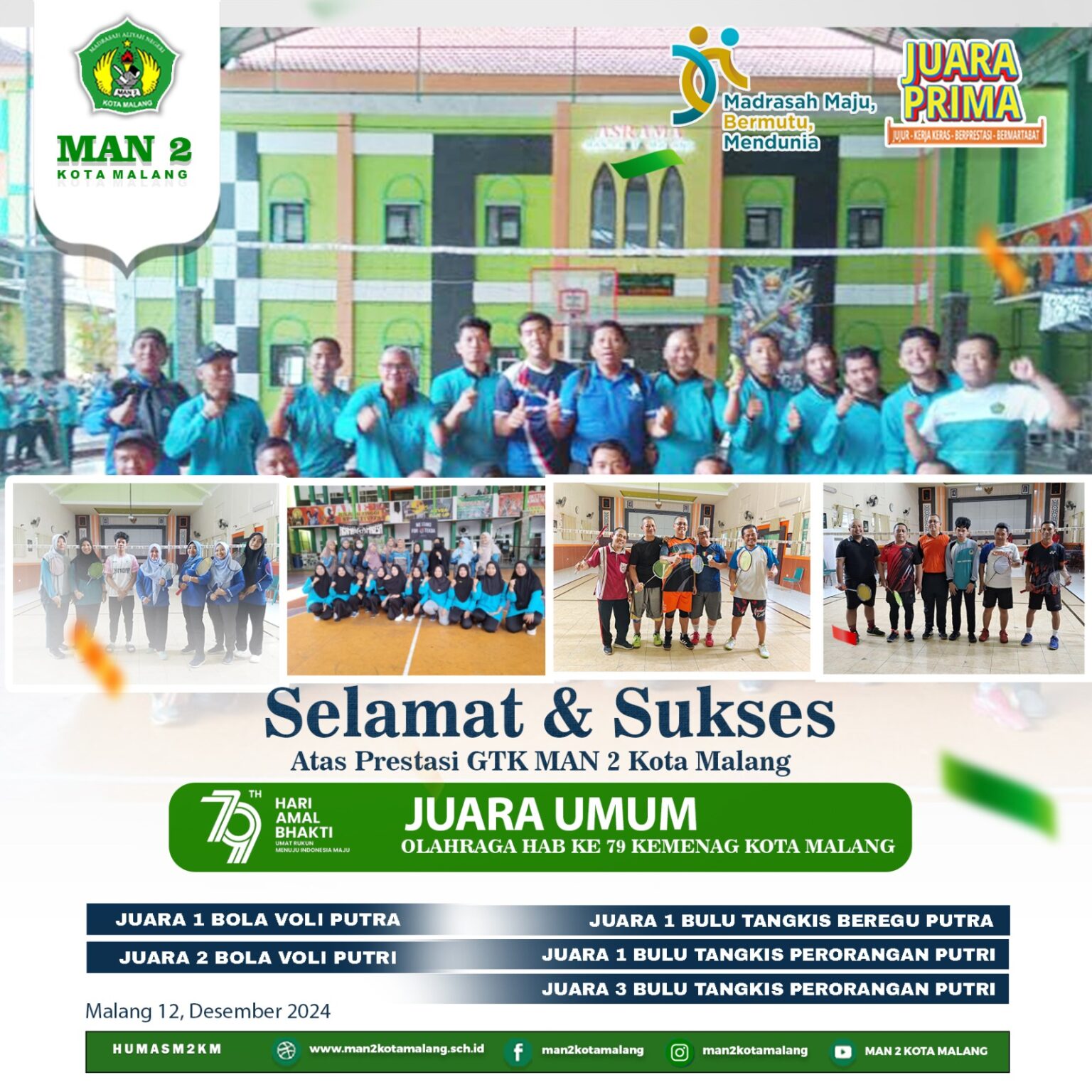 GTK MAN 2 Kota Malang Raih Juara Umum di Peringatan HAB ke-79 Kemenag – MAN 2 Kota Malang ...