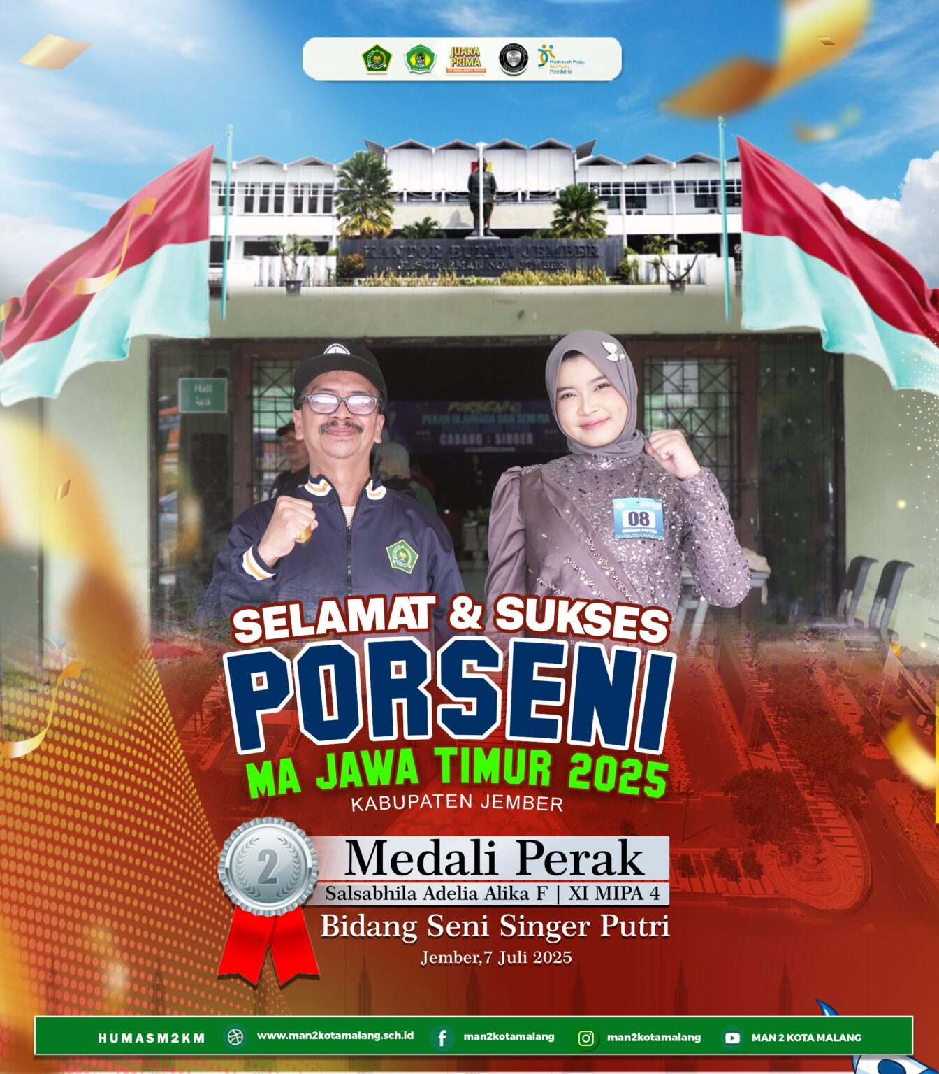 Salsabhila Adelia Raih Perak, MAN 2 Harumkan Nama Kota Malang di PORSENI Jatim 2025 – MAN 2 Kota ...