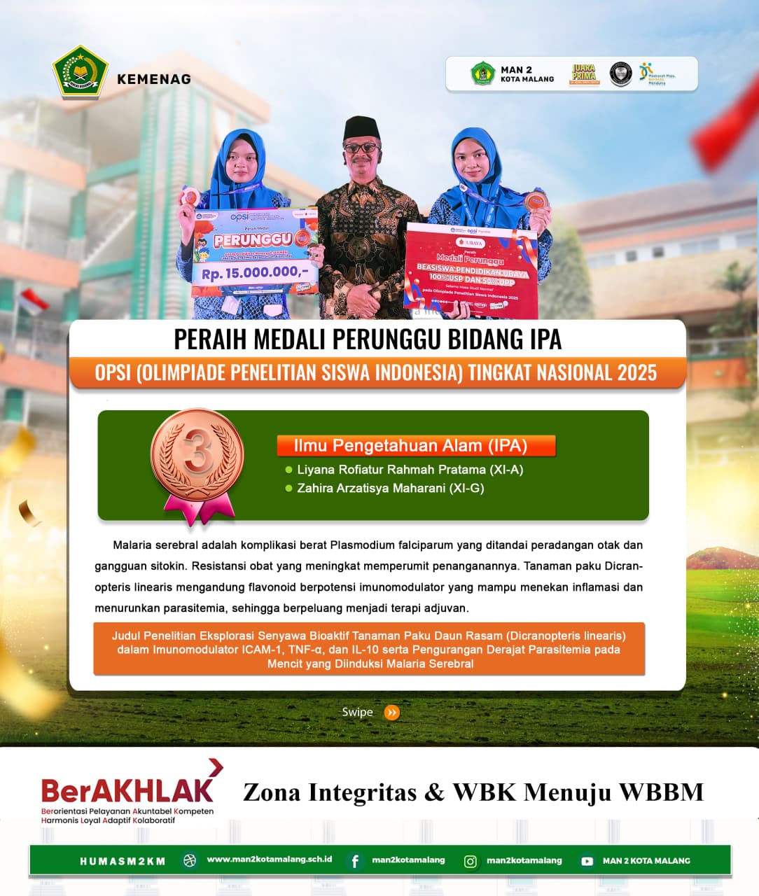 Prestasi Gemilang: MAN 2 Kota Malang Raih Deretan Medali di OPSI 2025 ...